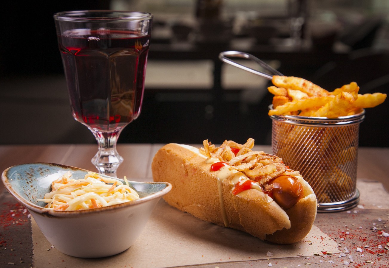 Lucky Luciano Hot Dog with Cole Slow Salad and French Fries - a step by ...